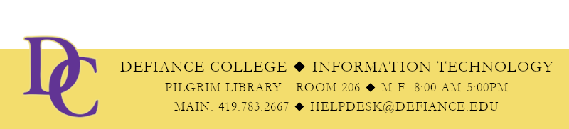 Account Self-Help Portal - Defiance College